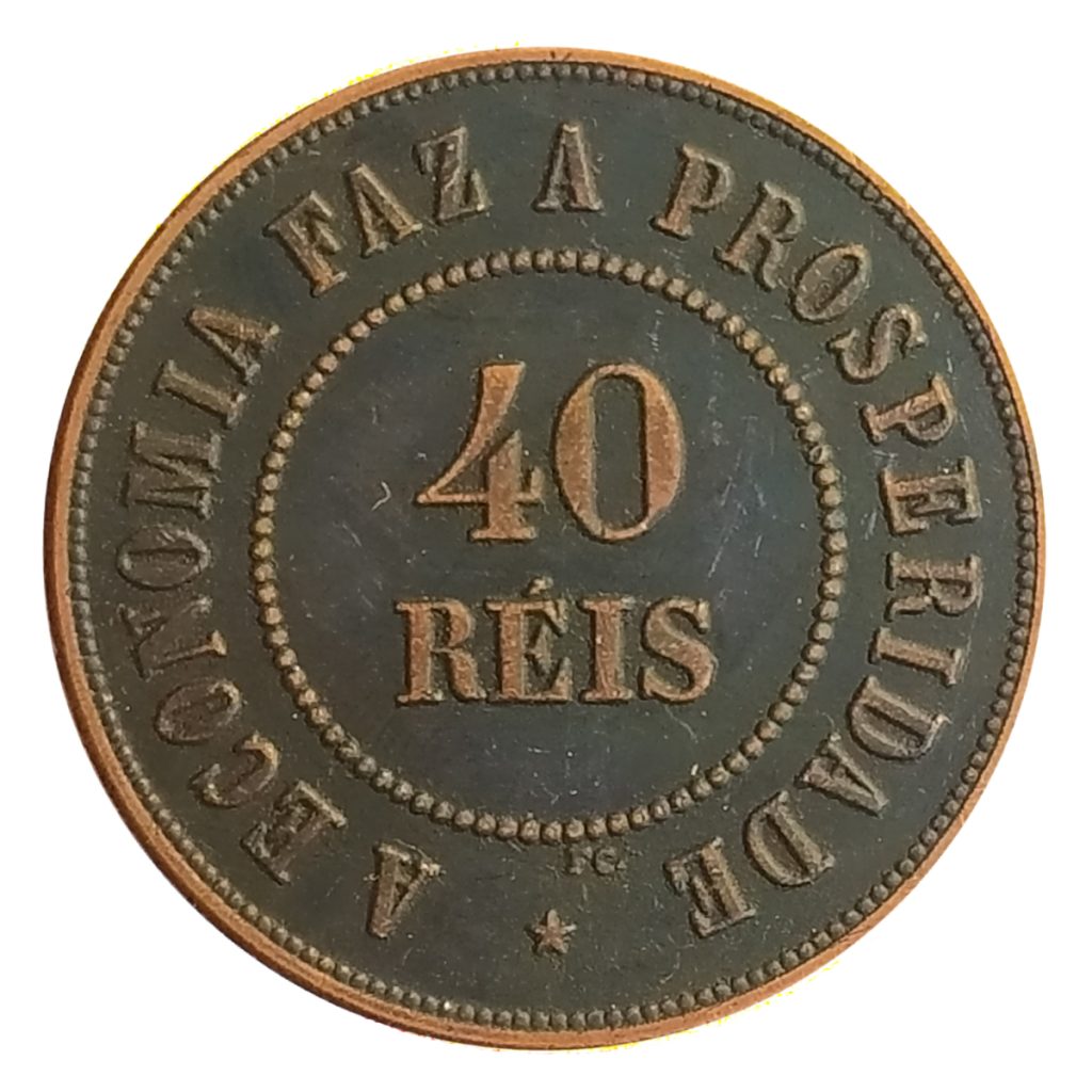 Moeda 40 Réis 1896 – 30,4mm – Cópia - Numismática Coan